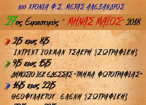 27ος ΕΙΚΑΣΤΙΚΟΣ ΜΗΝΑΣ ΜΑΙΟΣ ΈΚΘΕΣΗ ΦΩΤΟΓΡΑΦΙΑΣ ΤΩΝ ΣΠΟΥΔΑΣΤΩΝ ΤΟΥ Δ.ΙΕΚ ...