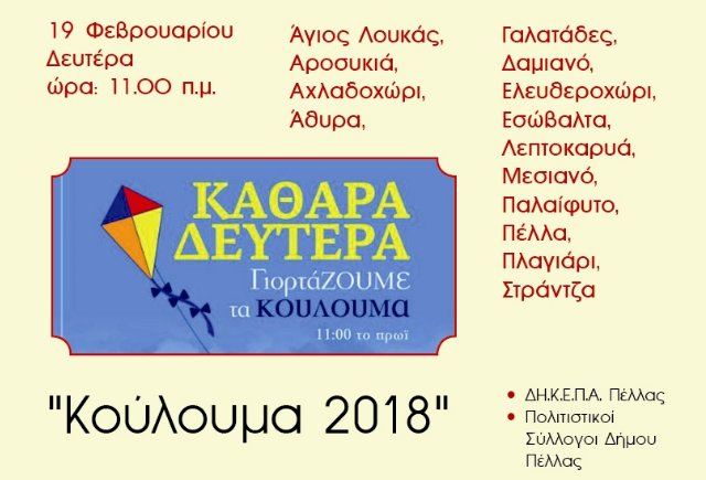 «ΚΟΥΛΟΥΜΑ 2018» ΣΕ ΔΗΜΟΤΙΚΕΣ & ΤΟΠΙΚΕΣ ΚΟΙΝΟΤΗΤΕΣ ΤΟΥ ΔΗΜΟΥ ΠΕΛΛΑΣ ...