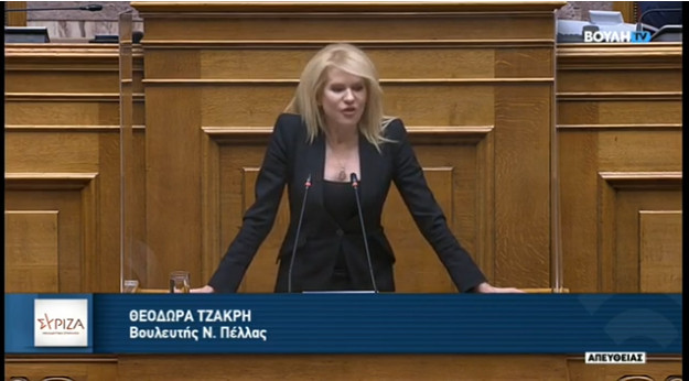 ΘΕΟΔΩΡΑ ΤΖΑΚΡΗ - ΠΑΡΕΜΒΑΣΗ ΣΤΗ ΒΟΥΛΗ ΚΑΤΑ ΤΗΣ ΙΔΙΩΤΙΚΟΠΟΙΗΣΗΣ ΤΟΥ ΝΕΡΟΥ ...