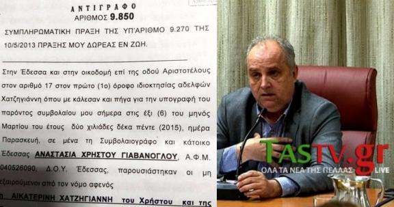 «ΑΥΤΑ» ΥΠΕΓΡΑΨΕ ΣΤΟ ΣΥΜΒΟΛΑΙΟ Ο ΔΗΜΑΡΧΟΣ ΕΔΕΣΣΑΣ ΜΕ ΤΟΥΣ ΔΩΡΗΤΕΣ ΤΗΣ ...